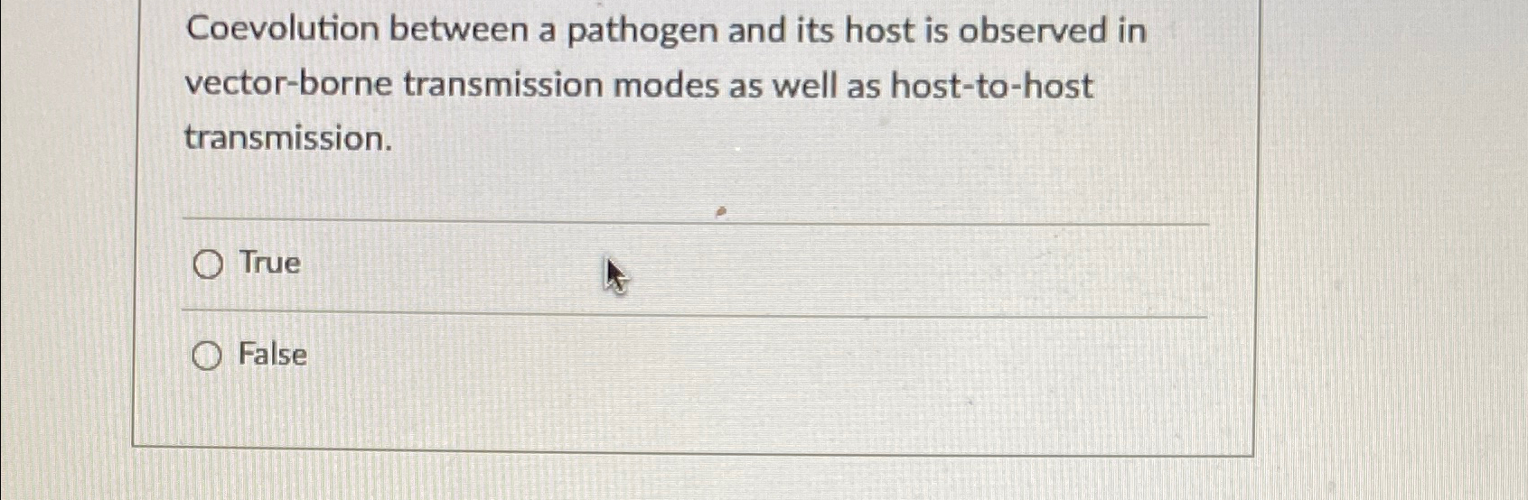 Solved Coevolution between a pathogen and its host is | Chegg.com