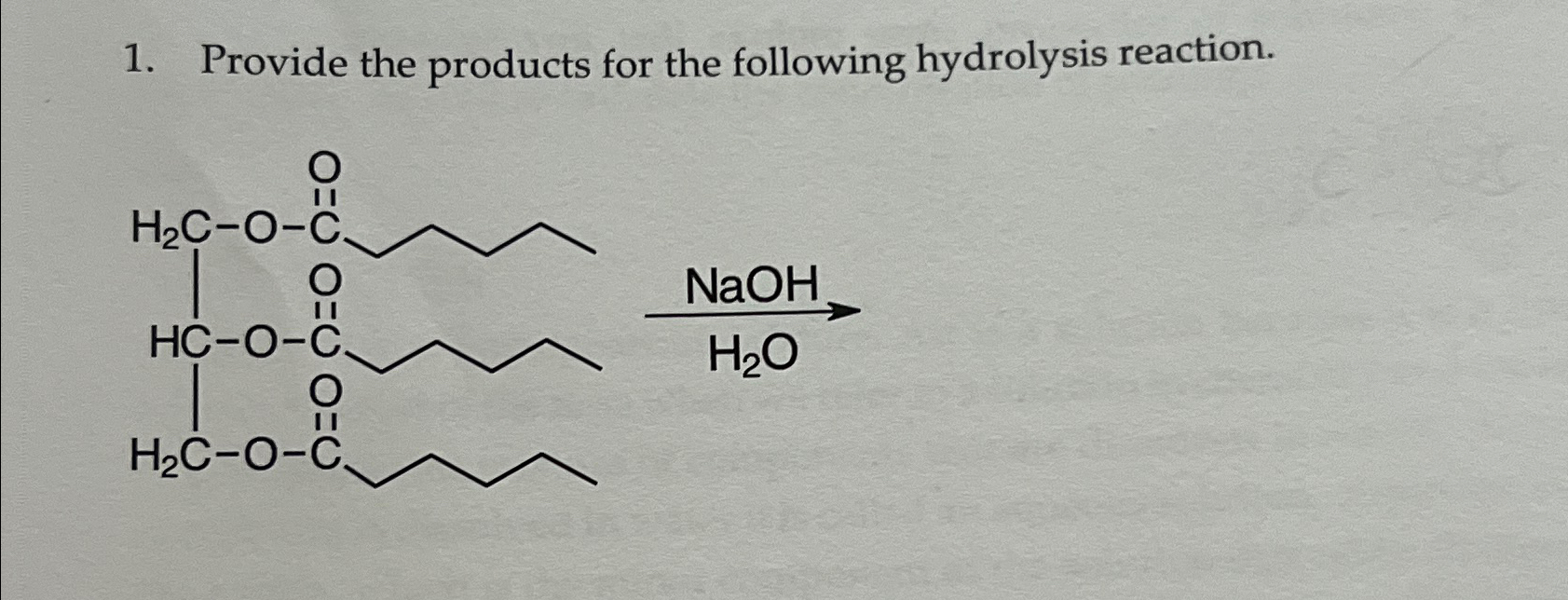 Solved Provide the products for the following hydrolysis | Chegg.com