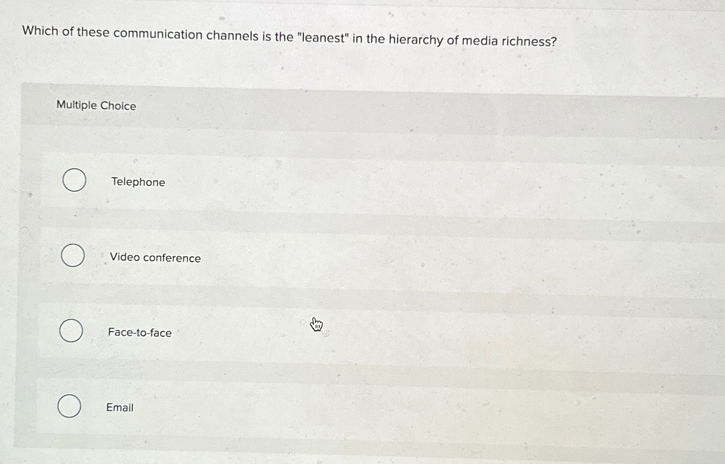 Solved Which of these communication channels is the | Chegg.com