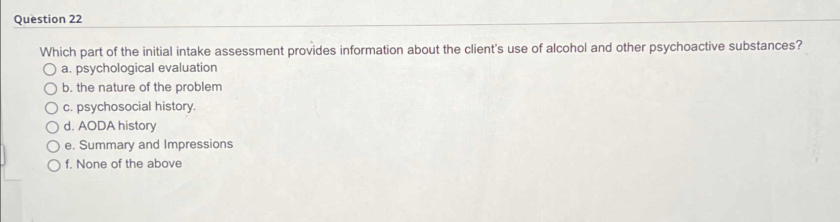 Solved Question 22Which part of the initial intake | Chegg.com