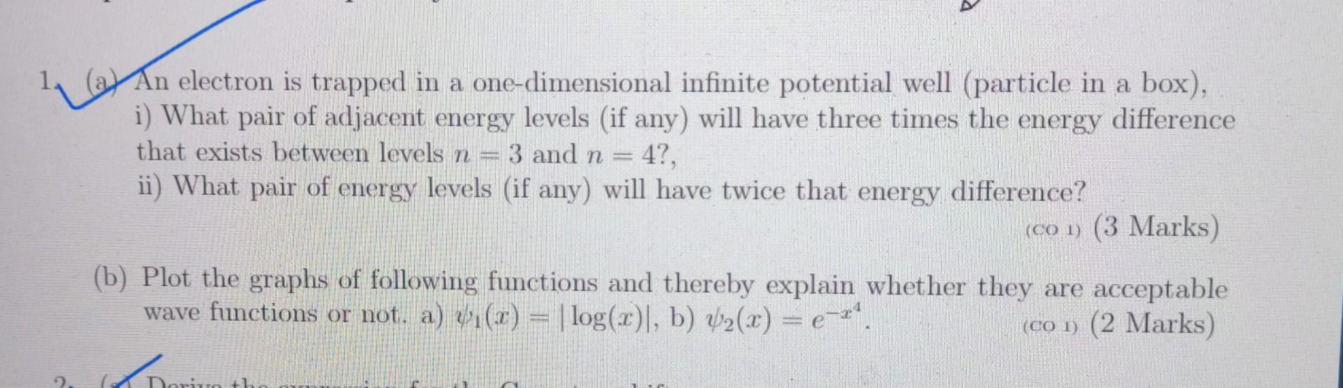 Solved (a) An electron is trapped in a one-dimensional | Chegg.com