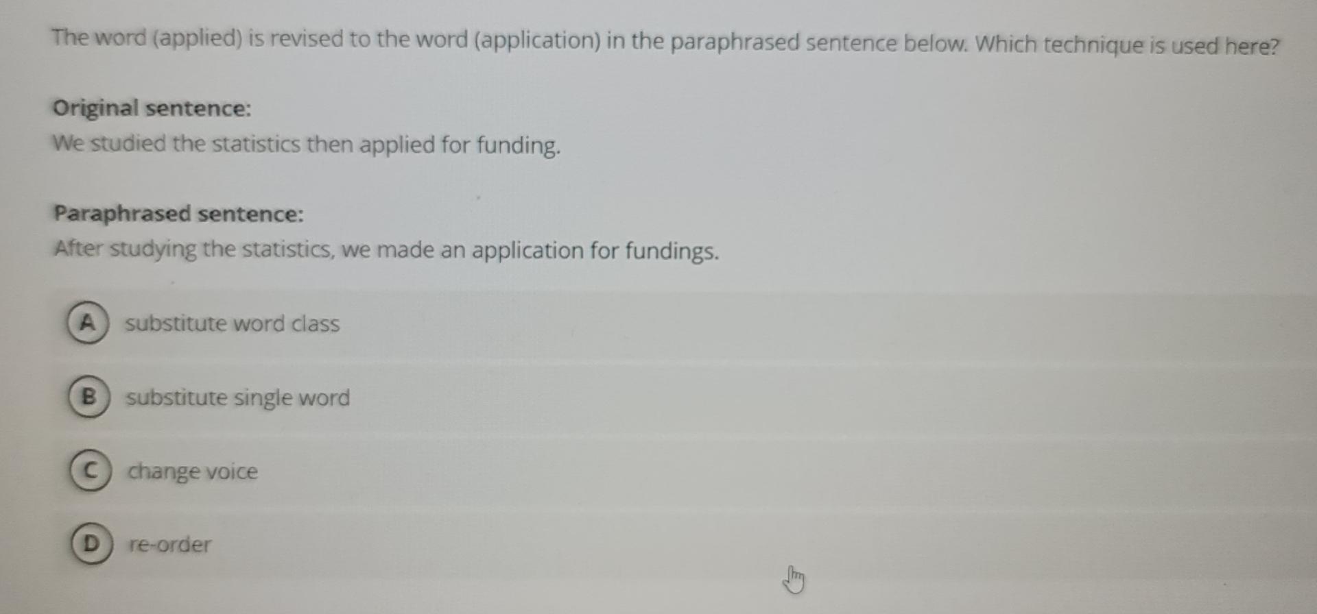 Solved The word (applied) ﻿is revised to the word | Chegg.com