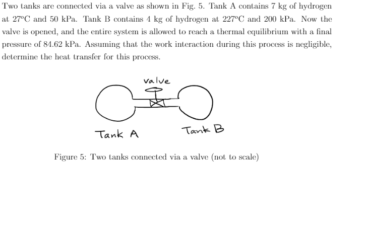 Solved Two tanks are connected via a valve as shown in Fig. | Chegg.com