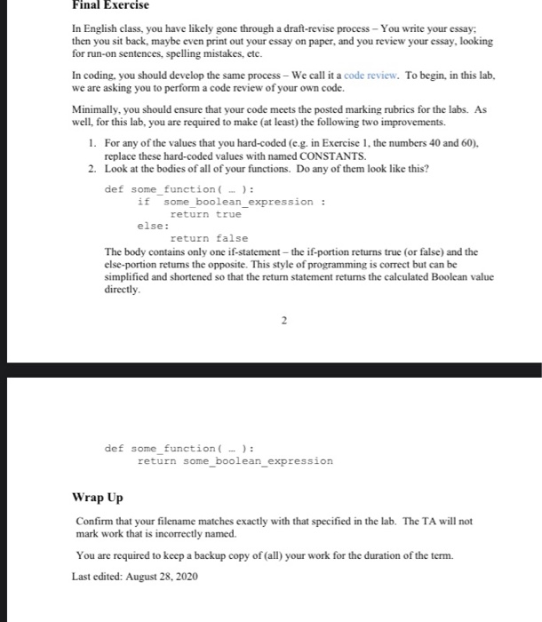 Solved Getting Started Launch Wing 101 As always, functions | Chegg.com