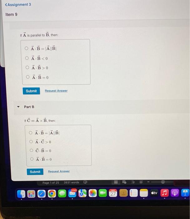 Solved A⋅B=∣A∣∣B∣A⋅B 0A⋅B=0 C=A×B, then: | Chegg.com