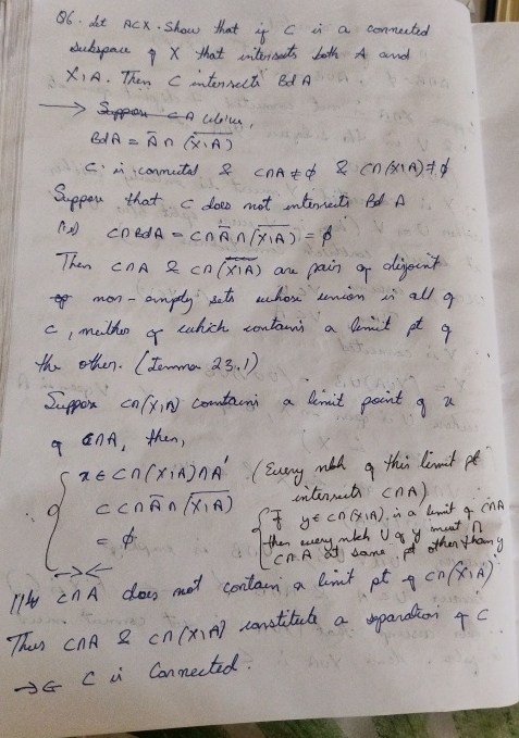 Solved Q6. ﻿Let Asubx. Show that if C ﻿is a connected | Chegg.com