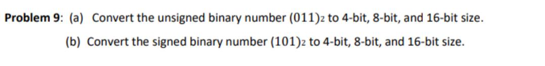 Solved Problem 9 A ﻿convert The Unsigned Binary Number 6605