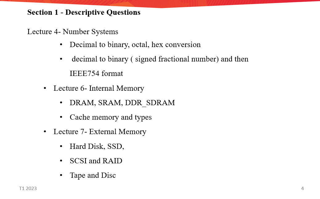 Solved Section 1 ﻿descriptive Questionslecture 4 ﻿number