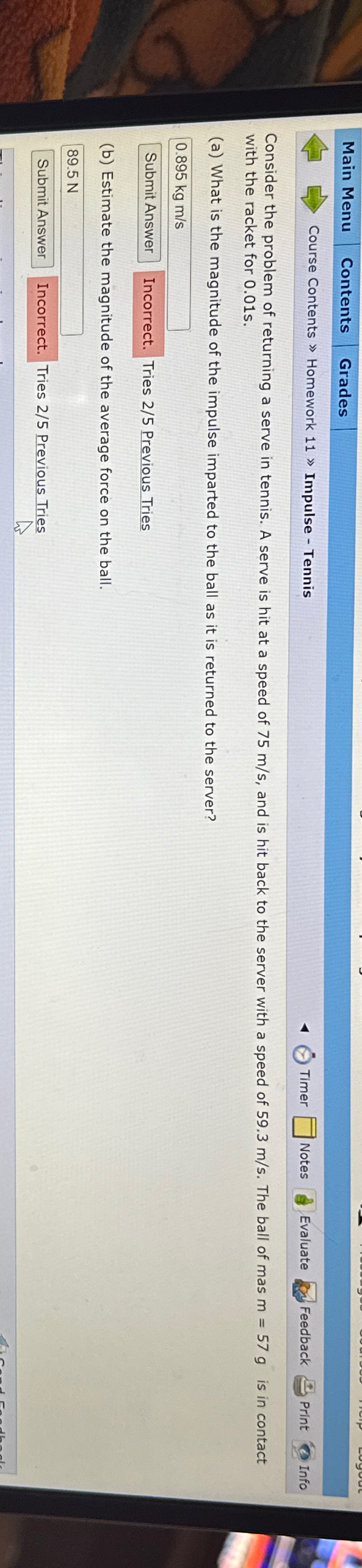 Solved Main MenuContentsGradesCourse Contents » ﻿Homework | Chegg.com