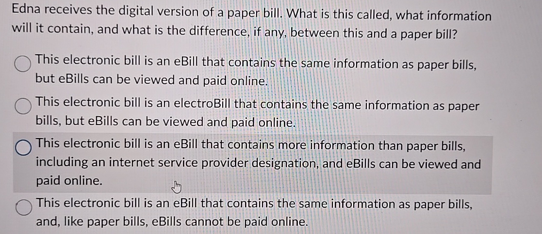 High Quality SOLUTION Edna receives the digital version of a paper bill ...