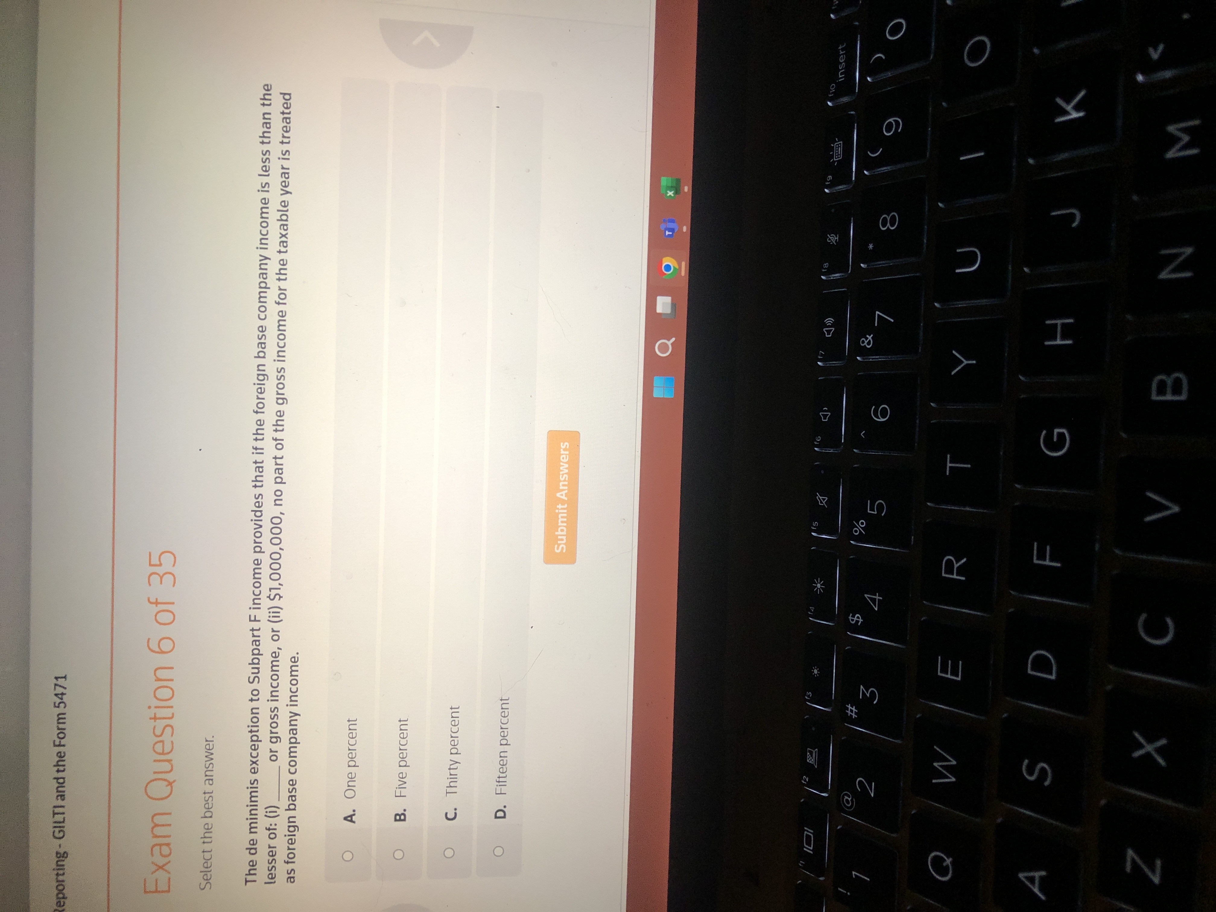 Solved Select the best answer.The de minimis exception to | Chegg.com