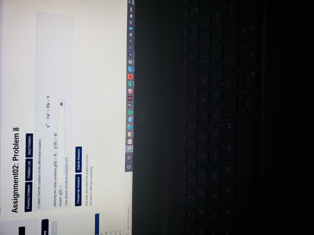 Solved Assignment02: Problem 8 Previous Problem Problem List | Chegg.com