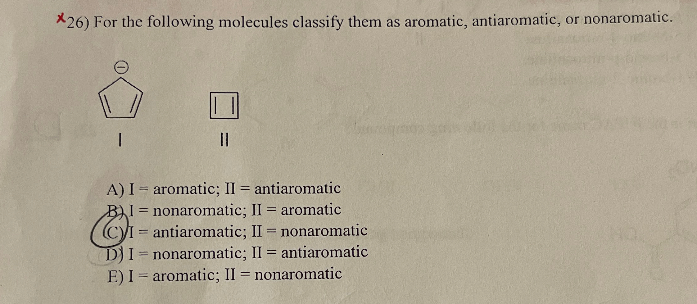 x26 ﻿For the following molecules classify them as | Chegg.com