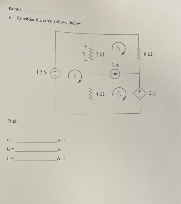 Solved B1. Consider the circuit shown below. Find: | Chegg.com