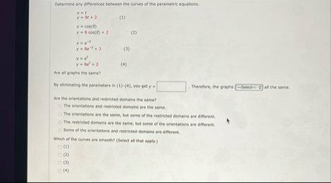Solved Determine any differences bebween the curves of the | Chegg.com