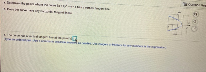 Solved a. Determine the points where the curve 5x + 4y - y = | Chegg.com