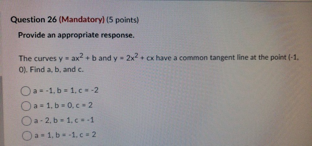 Solved Question 26 (Mandatory) (5 points) Provide an | Chegg.com