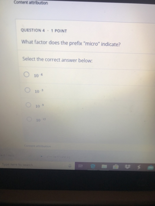 Solved Content attribution QUESTION 4 - 1 POINT What factor | Chegg.com