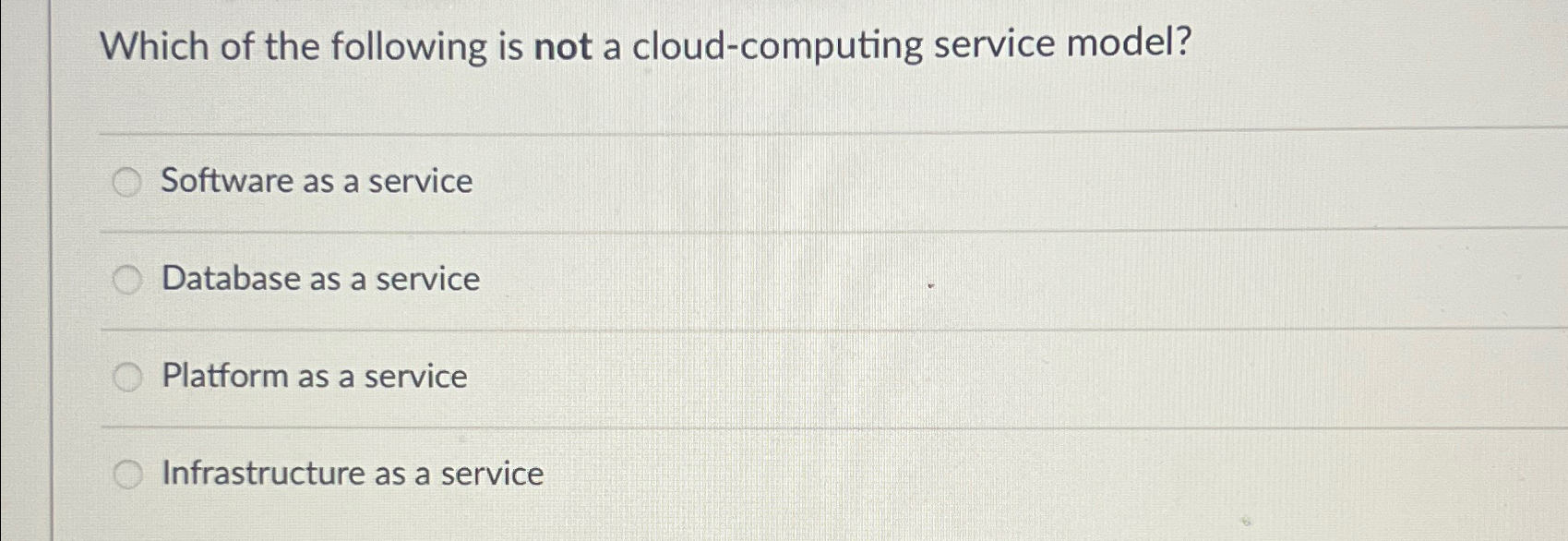 Solved Which of the following is not a cloud-computing | Chegg.com
