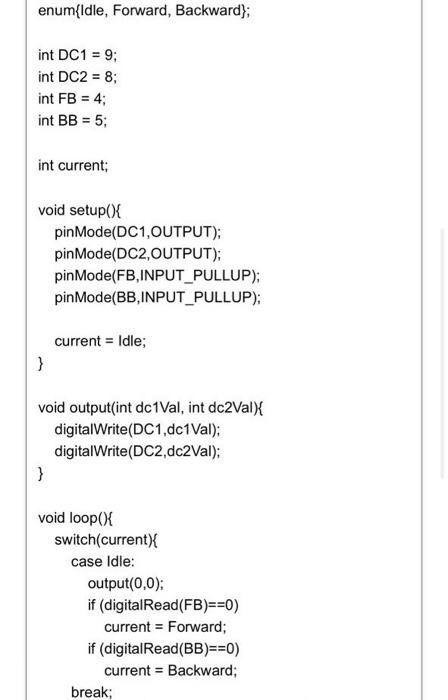 Solved The FSM, hardware connections, and code shown below | Chegg.com
