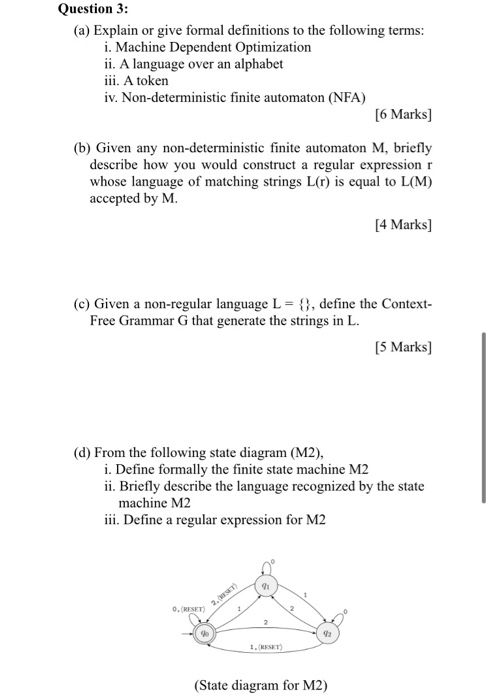 Solved (a) Explain or give formal definitions to the | Chegg.com