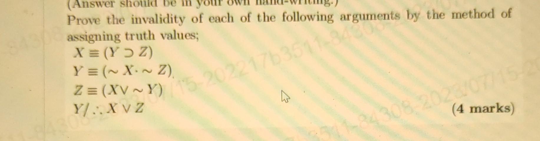 Solved Prove the invalidity of each of the following | Chegg.com