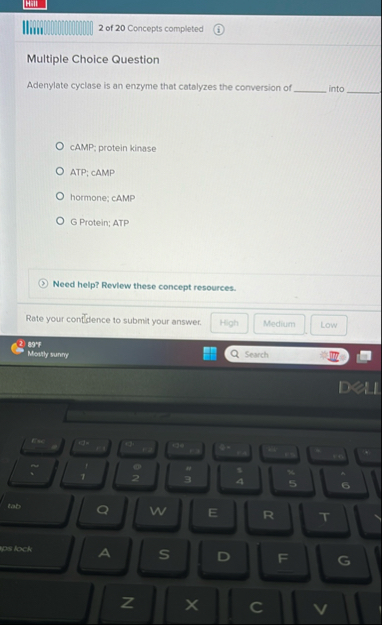 Solved Hili2 ﻿of 20 ﻿Concepts completedMultiple Choice | Chegg.com
