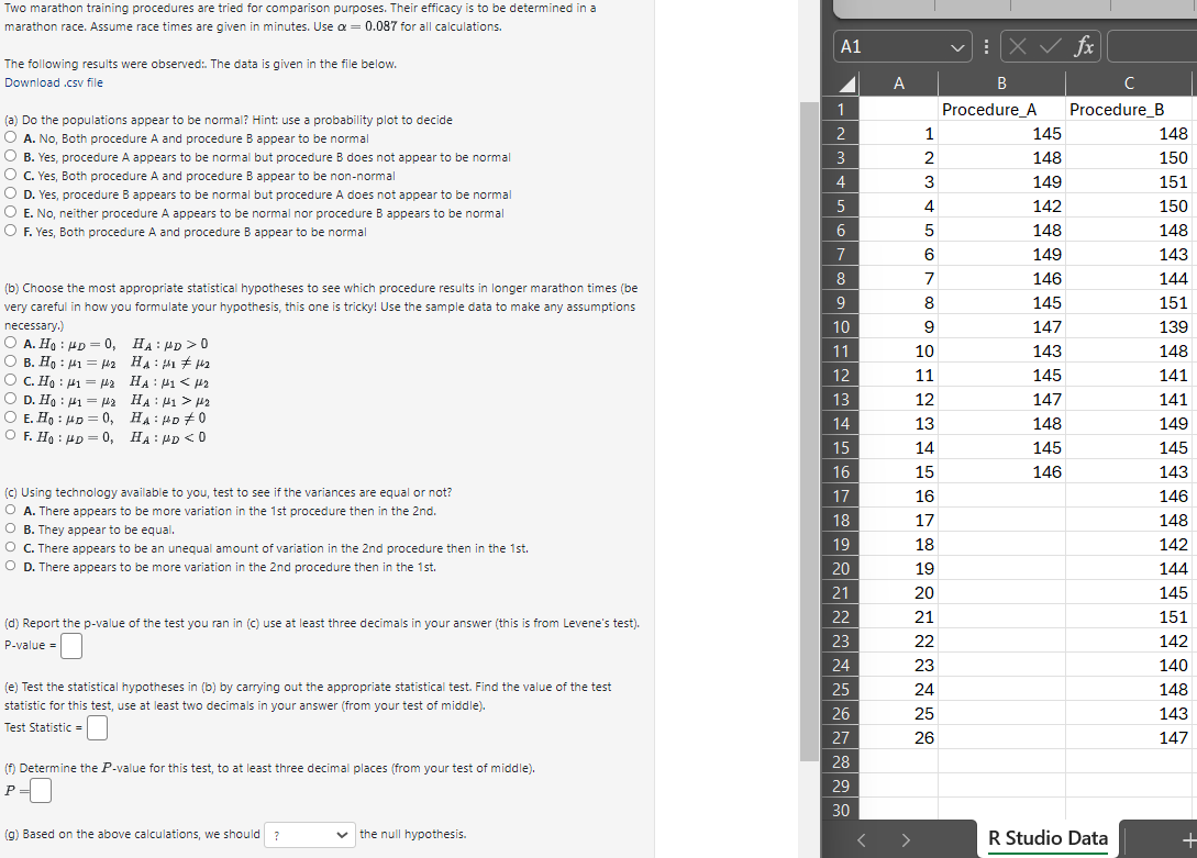 Solved Please enter data on the right side into R Studio. | Chegg.com