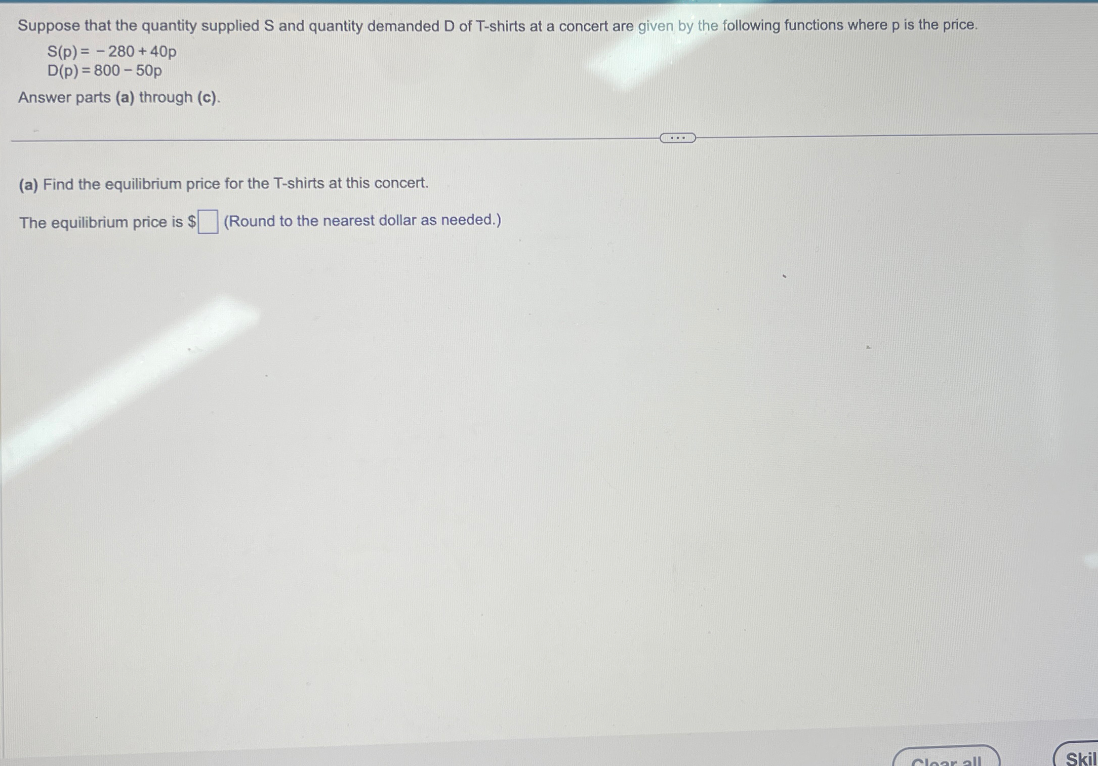 Solved Suppose that the quantity supplied S ﻿and quantity | Chegg.com