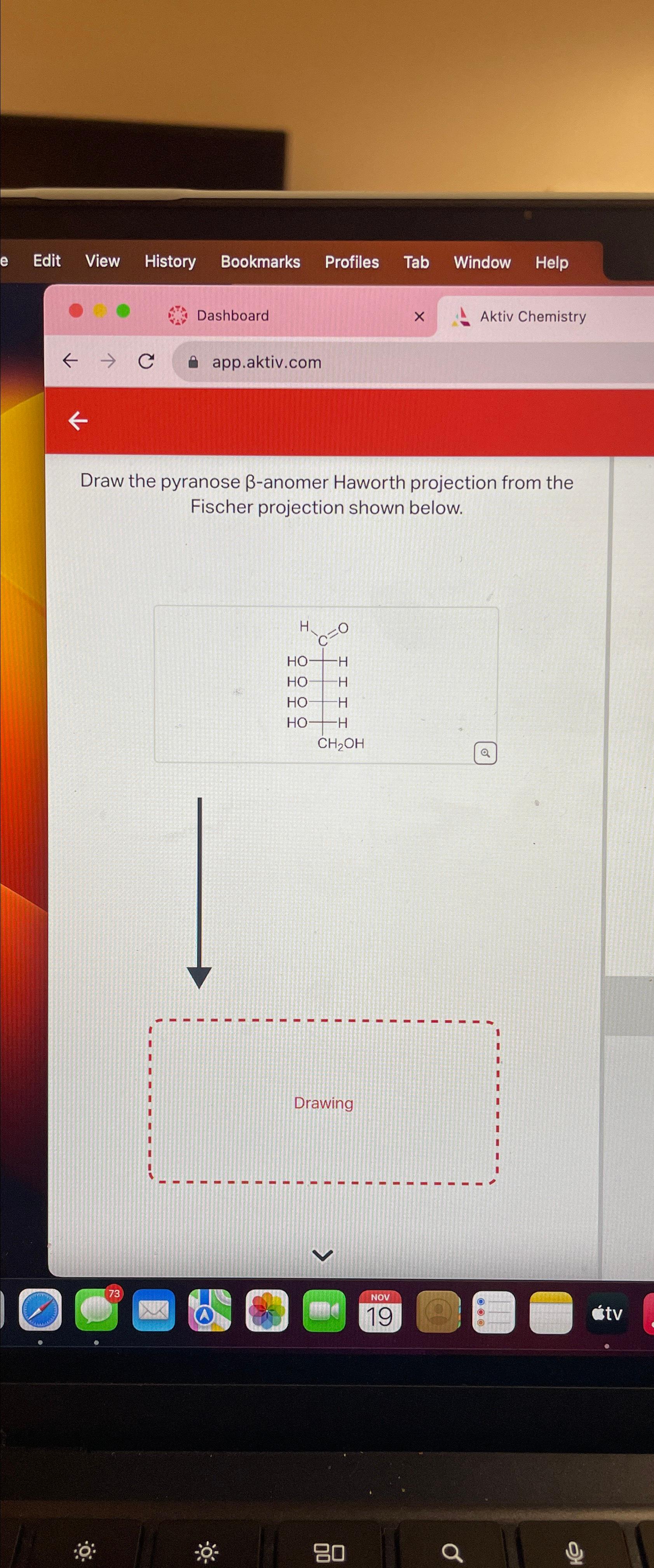 Solved Draw the pyranose β-anomer Haworth projection from | Chegg.com
