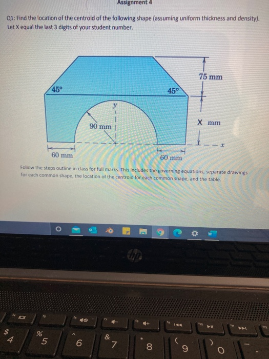 Solved Assignment 4 Q1: Find the location of the centroid of | Chegg.com