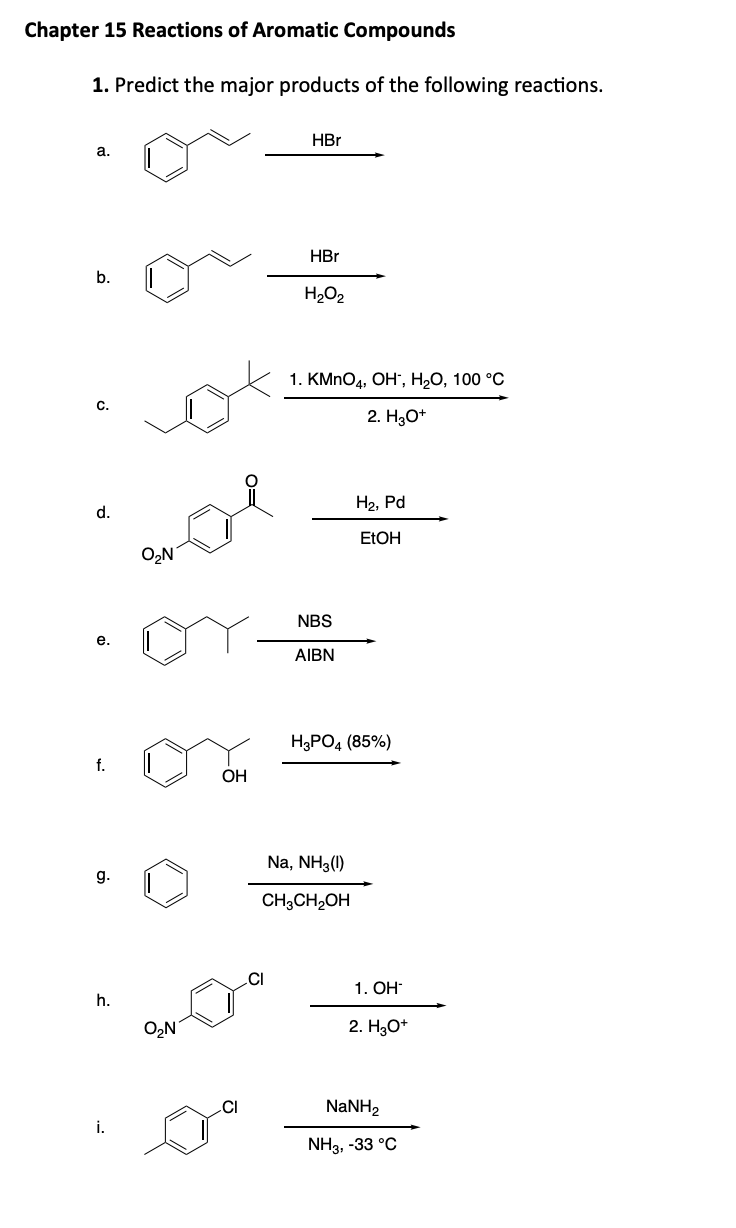 Solved Chapter 15 ﻿Reactions of Aromatic Compounds1. | Chegg.com