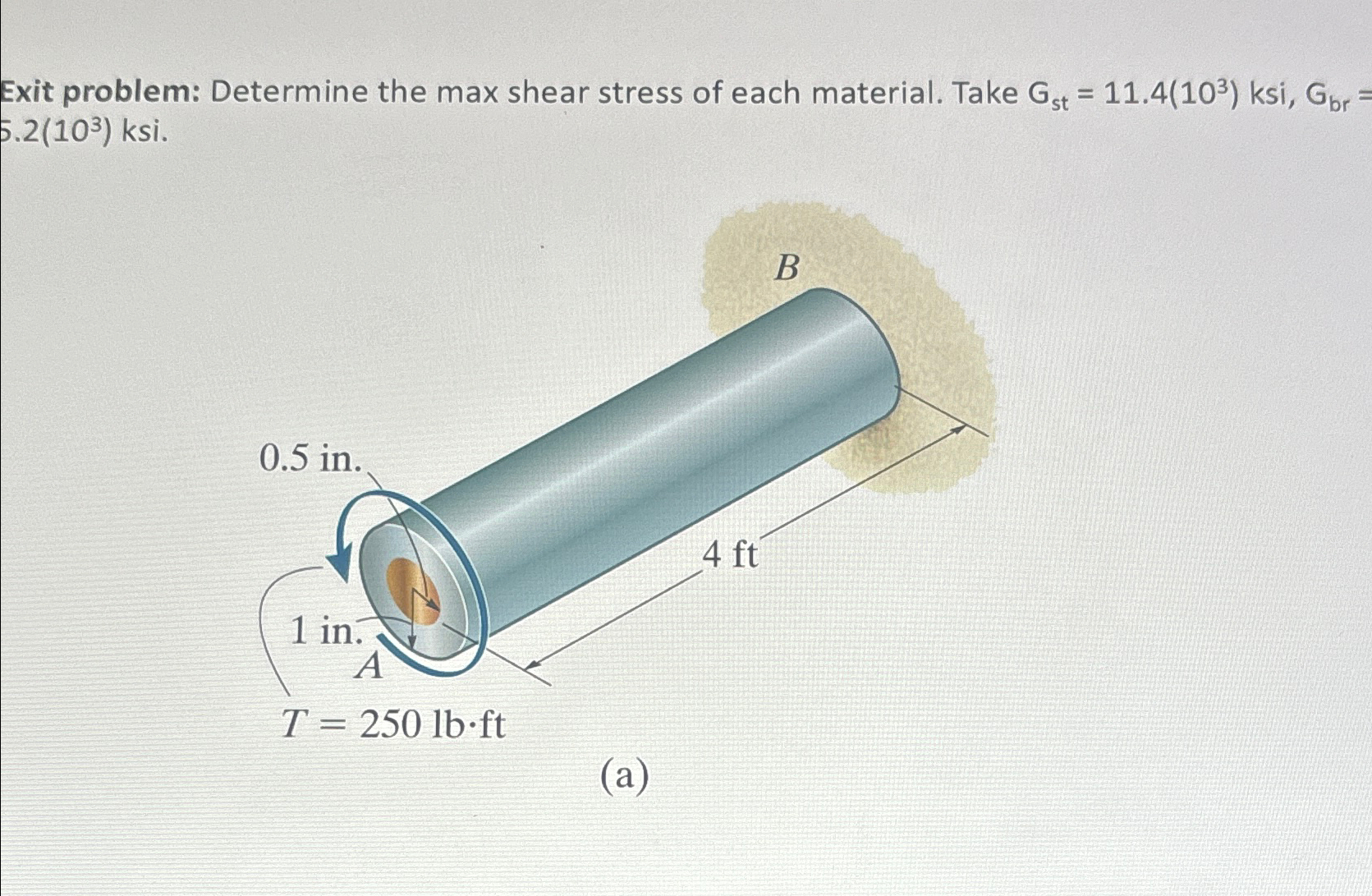 Solved Exit problem: Determine the max shear stress of each | Chegg.com