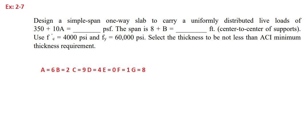 Solved Design a simple-span one-way slab to carry a | Chegg.com