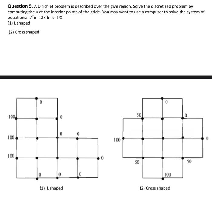Solved Question 5. A Dirichlet problem is described over the | Chegg.com