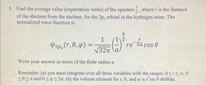 5 Find The Average Value Expectation Value Of The