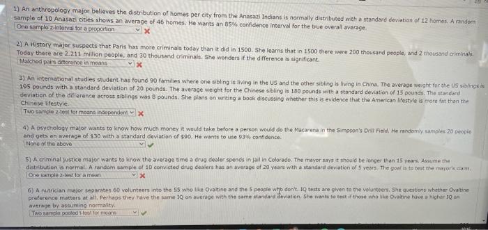 Solved --Select--- One sample z-interval for a mean One | Chegg.com