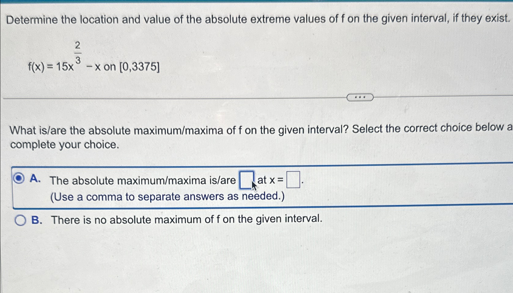 Solved Determine the location and value of the absolute | Chegg.com