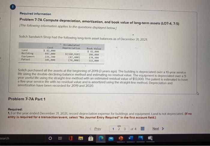 Solved ! Required information Problem 7-7A Compute | Chegg.com