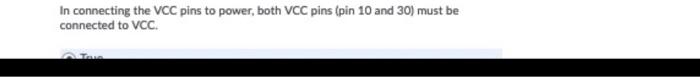 Solved In connecting the VCC pins to power, both VCC pins | Chegg.com