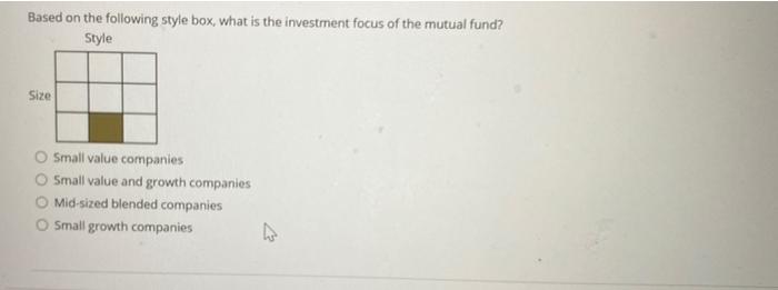 Solved Based on the following style box, what is the | Chegg.com
