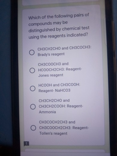 Solved Which of the following pairs of compounds may be | Chegg.com