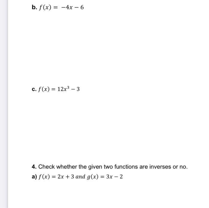Solved 1. Graph the inverse for each relation below (put | Chegg.com