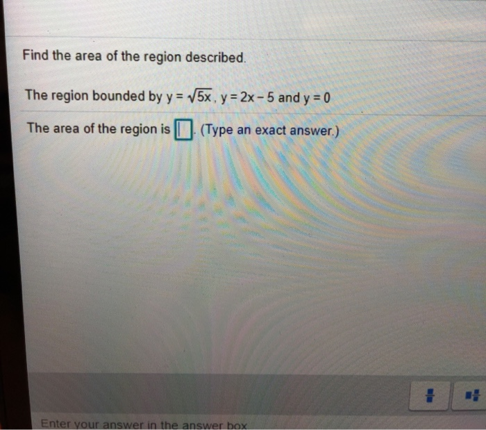 Solved Find the area of the region described. The region | Chegg.com