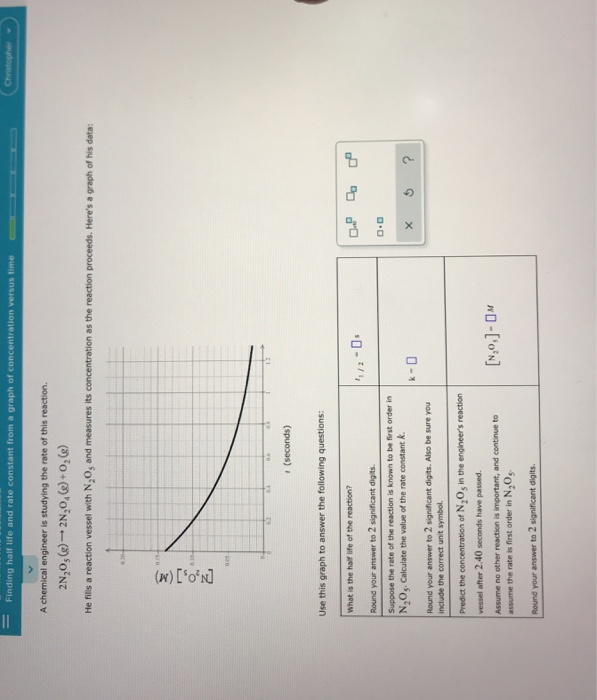 Solved Finding half life and rate constant from a graph of | Chegg.com