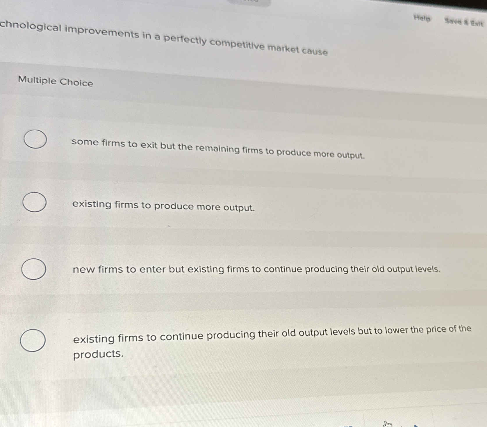 Solved chnological improvements in a perfectly competitive | Chegg.com