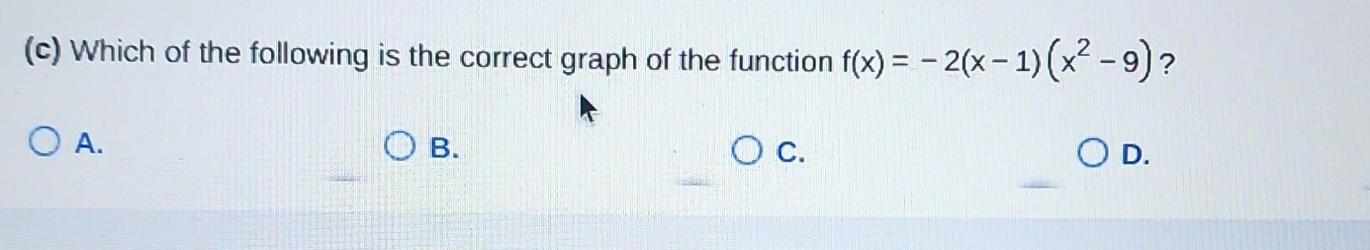 Solved Use the equation of the polynomial function | Chegg.com