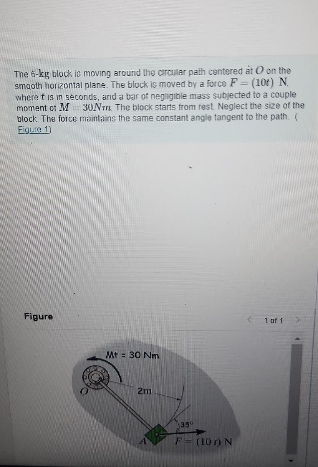 Solved The 6-kg block is moving around the circular path | Chegg.com