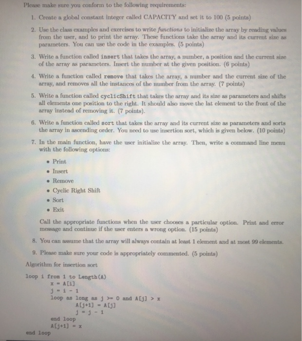 Please make sure you conform to the following | Chegg.com