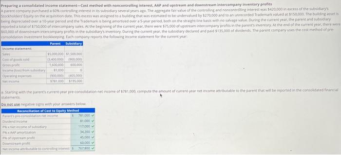 Solved Preparing a consolidated income statement-Cost method | Chegg.com